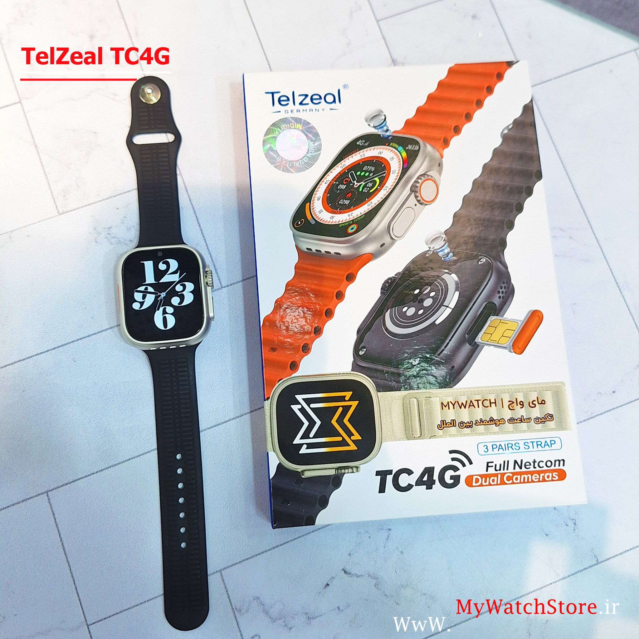 ساعت هوشمند سیمکارت خور اندرویدی TelZeal TC4G – مای واچ استور